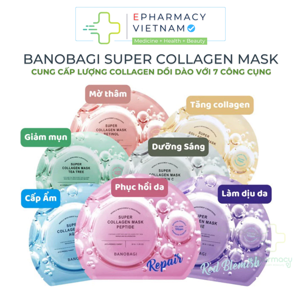 Mặt Nạ Banobagi Super Collagen Mask Dưỡng Da, Cấp Ẩm 30g - epharmacy